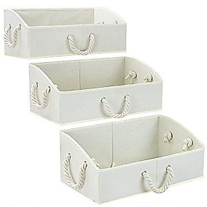 Sorbus Storage Bins [3-Pack] Fabric Storage Baskets, Foldable Closet Organizer Trapezoid Storage Box (Beige)