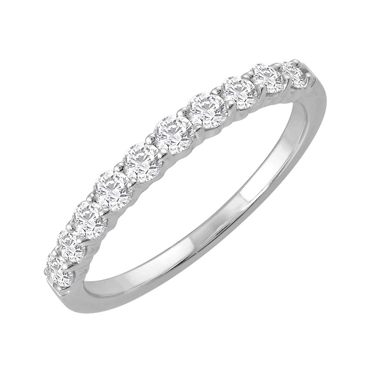 1/2 Carat Diamond Wedding Band in 10k White Gold (Ring Size 7.5)