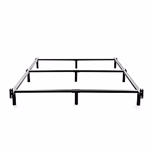 NOAH MEGATRON King Size Metal Bed Frame-7 Inch Heavy Duty Bedframe, 9-Leg Support for Box Spring & Mattress Foundation, 3000LBS, Black