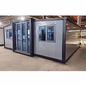 Portable Prefab House to Live in,40FT Foldable Tiny Container House with 3 Bedroom,1 Bathroom,1 Kitchen and Living Room,Prefabricated House for Adults Living,Expandable Mobile Home with Steel Frame