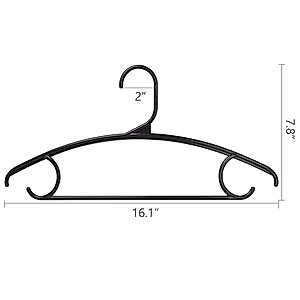 GoodtoU Plastic Hangers 60 Pack, Plastic Hangers, Black Plastic Hangers, Plastic Clothes Hangers, Durable Plastic Hangers, Black