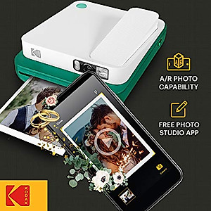 KODAK Smile Classic Digital Instant Camera for 3.5 x 4.25 Zink Photo Paper - Bluetooth, 16MP Pictures (Green)