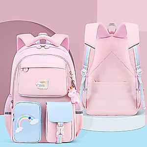 Girls Backpack Kawaii Backpack Cute School Bag with Cute Accessories for Teen Girls