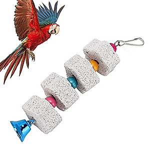 Tnfeeon Bird Beak Grinding Mineral Stone Colorful Bird Block Toys Parrot Break Grinding Stones Cages Bite Chew Training Toys Parrot