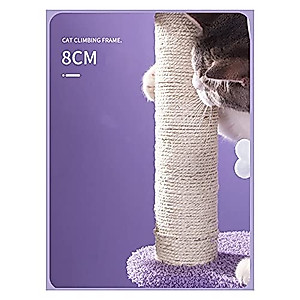 Dreamy Purple Cat Climbing Frame, Cat Litter, Cat Tree, One Scratching Post, Large Cat Tower, Cat Scratching Board Toy, Jumping Platform, Villa Made Of Composite Cashmere Loop Material, Soft And Comfo