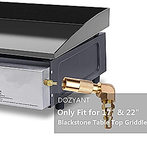 DOZYANT 1/4 inch RV Quick Connect Adapter Conversion Fitting Elbow for Blackstone Tabletop Grill - 17 Inch and 22 Inch Portable Gas Griddle