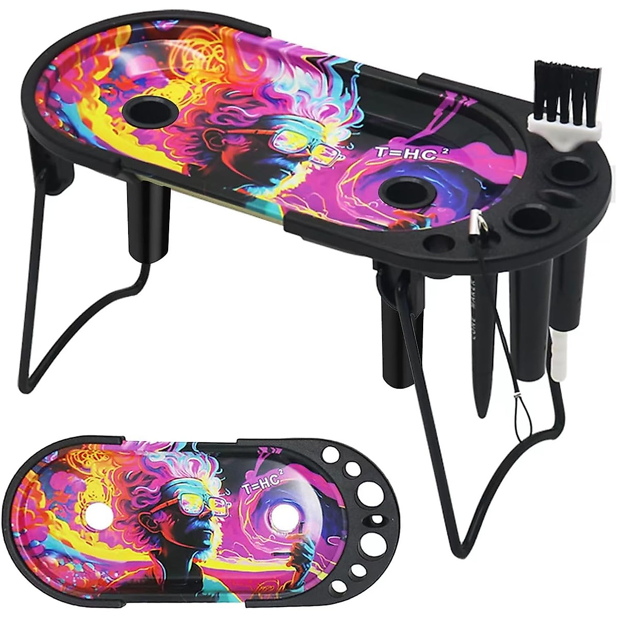 Metal Tray, 8.5 x 3.8 inches Can Be Foldable Plates with Loader and Machine, Be Used for King Size and 1 1/4 Size Paper (Black and Red)