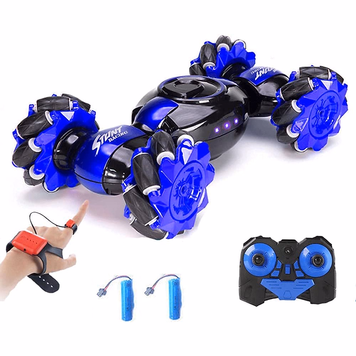RC Stunt Car, Twisted Car Deformable All-Terrain Off Road Car 360° Flips Double Sided Rotating Race Car with Gesture Sensor Watch Lights for Kids E91