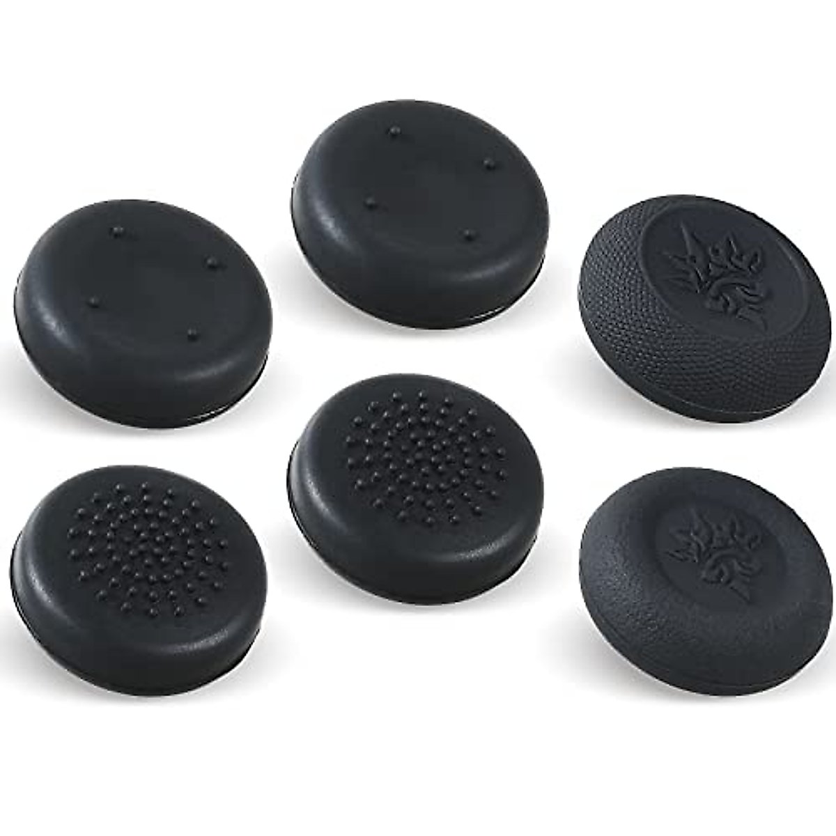 9CDeer Performance Joystick Analog Stick Thumb Grips Set of 6 Standard Compatible with Xbox Series X/S Xbox One, Switch Pro Controller Black
