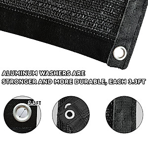 NC 70 Shade Cloth Sunblock Net 10X20 Ft Black Sun Shade Mesh Tarp for Plant Cover Greenhouse Garden Patio Backyard Swimming Pool Kennel Shade Netting