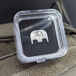 Milspin Slide Back Plate Compatible with Glock Gen 1-5 | American Flag | Veteran Made in USA I CNC Milled (Blacked Out (on Stainless Steel), Models G17-G41, G45)