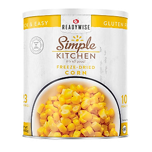 READYWISE - Simple Kitchen, Freeze-Dried Corn, 23 Servings, MRE, Emergency Food Supply, Gluten Free, Corn, Freeze Dried Corn, Freeze Dried Food, Canned Food, Camping, Survival Food, 10 Can