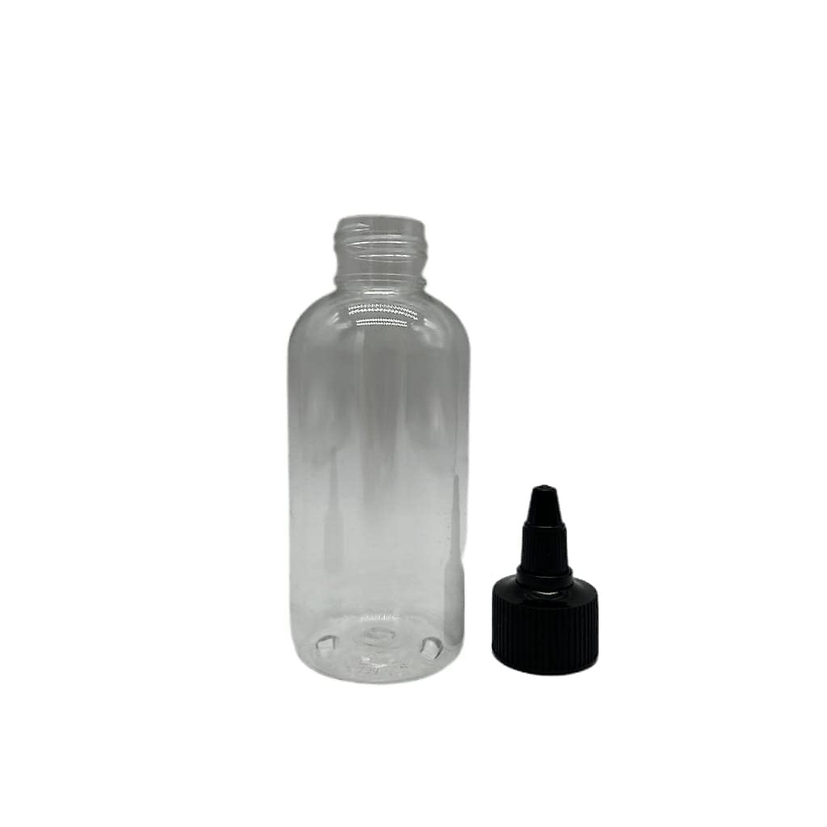Natural Farms 4 oz Clear Boston Plastic Bottles -12 Pack Empty Bottle Refillable - BPA Free - Essential Oils - Aromatherapy | Black Twist Top Cap - Made in the USA