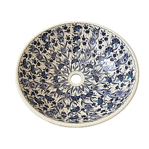 Bathroom Floral Vessel Sink, Ceramic Countertop Basin, Bowl Sink, Lavatory, Bathroom Remodel, Restroom Washbasin, Sink for Cafe, Washstand