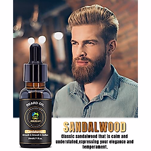 Beard Oil 5 Pack w/Unscented,Cedarwood,Sandalwood,Vanilla,Orange,Christmas Stocking Stuffers Fathers Valentines Day Gifts for Men Him Dad Boyfriend Husband,Beard Growth,Soften,Moisturizing,Strength