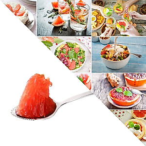 Grapefruit Spoons, JUSTDOLIFE Grapefruit Dessert Spoons Stainless Steel Half Serrated Citrus Fruit Vintage Dessert Spoons Gift for Kitchen (5 Pack)