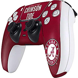 Skinit Decal Gaming Skin Compatible with PS5 and Compatible with PS5 Digital Edition DualSense Controller - Officially Licensed Alabama Crimson Pride Design