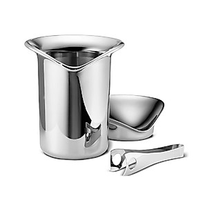 Georg Jensen Stainless Steel Ice Bucket with Tong