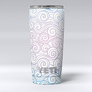 Design Skinz Vivid Blue Gradiant Swirl - Skin Decal Vinyl Wrap Kit Compatible with The Yeti Rambler Cooler Tumbler Cups