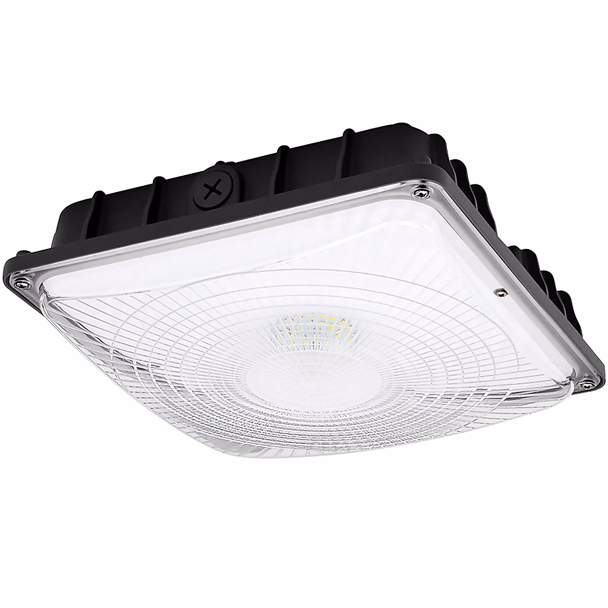 QiMH LED Canopy Light 40W, 9.4”x9.4” Square Ceiling Lights, UL Listed & DLC Qualified, 100-250W HPS/MH Replacement, 5450lm/5000K Daylight White IP65 Waterproof for Garage, Street, Area Lighting