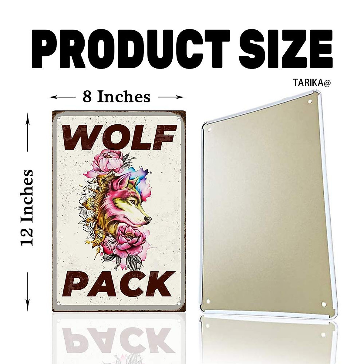 Wolf's Pack 8X12 Inch Retro Look Tin Decoration Art Sign for Home Kitchen Bathroom Farm Garden Garage Inspirational Quotes Wall Decor