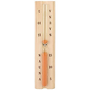 Qioni Sauna Hourglass Timer, Wood Sauna Hourglass Clock Accurate Heat Resistant Wall Mounted Sand Timer for Spa/Bath/Coffee House/Restaurant