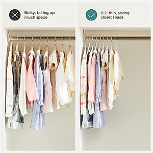 SONGMICS Baby Hangers, 30 Packs Pants Hangers with Clips, Kids Hangers with 6 Clothes Dividers, Non-Slip Children’s Clothes Hangers, Pants Hangers, White UCRF013W30