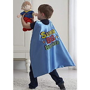 Big Brother Set for Little Boys and Toddlers, Super Big Brother Doll with Cape and I am a Big Brother Book by Carolyn Church Bundle with Gift Tag (Super Brother / Church / Gift Tag)