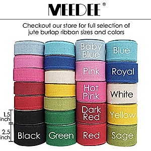 MEEDEE Light Blue Burlap Ribbon Natural Jute Burlap Ribbon Blue Ribbon For Baby Shower 1.5 Inch Jute Ribbon For Gift Wrapping Fabric Ribbon Craft Ribbon For Burlap Bow Rustic Home Party Decor, 10 Yard