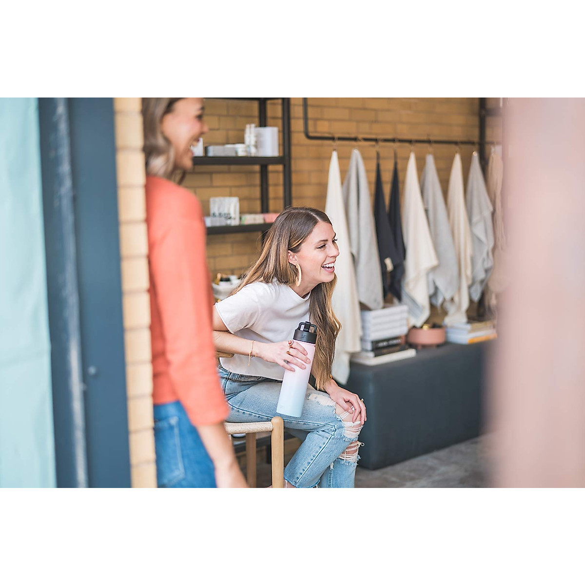 Simple Modern 22 oz Summit Water Bottle with Straw Lid - Gifts for Hydro Vacuum Insulated Tumbler Flask Double Wall Liter - 18/8 Stainless Steel Ombre: Santorini Breeze