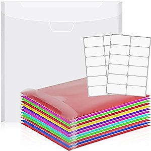 12 Pcs 12 x 12 Paper Storage Organizer Scrapbook Paper Holder Clear Loading Files Plastic Paper Holder with 2 Sheets Clear PVC Customizable Tabs for Scrapbook Paper, Vinyl Paper, Photos
