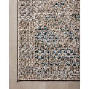 Loloi Amber Lewis x Topanga Natural/Aqua 3'-11" x 5'-11" Accent Rug