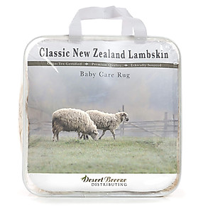 New Zealand Baby Sheepskin, Ethically Sourced, Silky Soft Natural Length Wool, Un-Shorn Baby Care Lambskin Rug, Premium Quality, LRG 34-36 inches in Length
