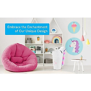 Pikl Girls Laundry Hamper Patented design Unicorn Hamper Quality Kids Hamper with Carry Handle. Use as a Unicorn basket Girls Laundry Basket Girls Hamper for Bedroom Kids Laundry Basket Unicorn Decor