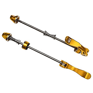 Gold Stainless Steel Bicycle Wheel Skewer Road Bike MTB Quick Release Axle Bolt 1Pair