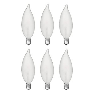SYLVANIA Double Life Incandescent Light Bulb, B10, 40W, Dimmable, Candelabra Base, 285 Lumens, Frosted - 6 Count (Pack of 1) (15323)