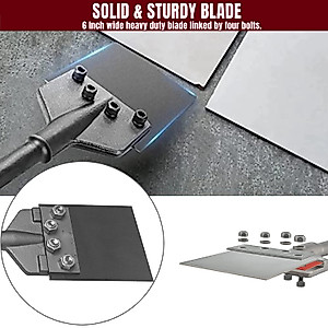 Nisorpa 25 Inch SDS Max Floor Scraper Heavy Duty Blade Scraper Tile Removal Chisel Bit with 2 Foot Long Handle Flooring Removal Tool for Tile Grout Adhesive Wallpaper Wood Linoleum Flooring (6" X 25")