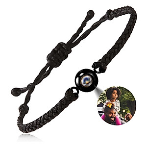 EMIRISTIC Personalized Photo Bracelet With Picture Inside - Handmade Free Size Custom Picture Bracelet for Men - Valentine's Day Birthday Any Special Day Gifts