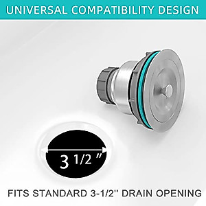 GETPRO Kitchen Sink Drain - 3-1/2 Inch Chrome Brushed Nickel Kitchen Sink Drain Strainer Assembly Kit with Removable Deep Basket & Water Stopper Sealing Lid for Standard Kitchen Sink