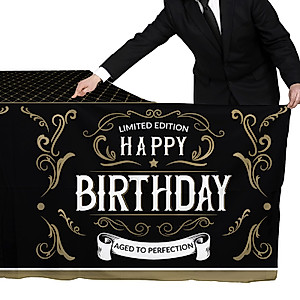 Birthday Party Supplies Disposable Tablecloth Plastic Waterproof Table Cover for 90th 80th 70th 60th 50th 40th 30th Birthday Party Decorations, 3 Pack 54X108inch