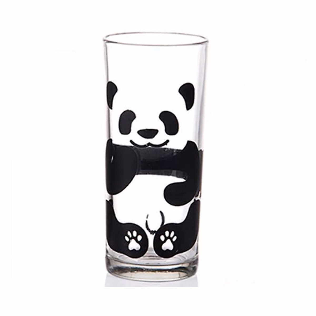 Cute Panda Glass Cup Mugs Milk Tea Cup Water Drinking Cups Couple Cup Breakfast Cups Gifts for Panda Lover,Set of 2