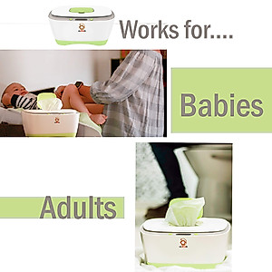 Lilmonki- Wet Wipe Warmer and Dispenser - For Baby Wipes - BPA-Free - Includes Bonus Changing Pad