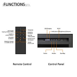 LegendFlame Austin in Wall Recessed & Wall Mounted Electric Fireplace (72")
