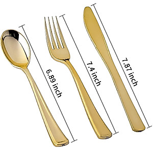 400 Pcs Blue and Gold Birthday Party Supplies Navy Blue Plates and Napkins Set for 50 Guests Gold Dot Paper Plates Napkins Cups Cutlery Set for Boy Birthday Party Decorations