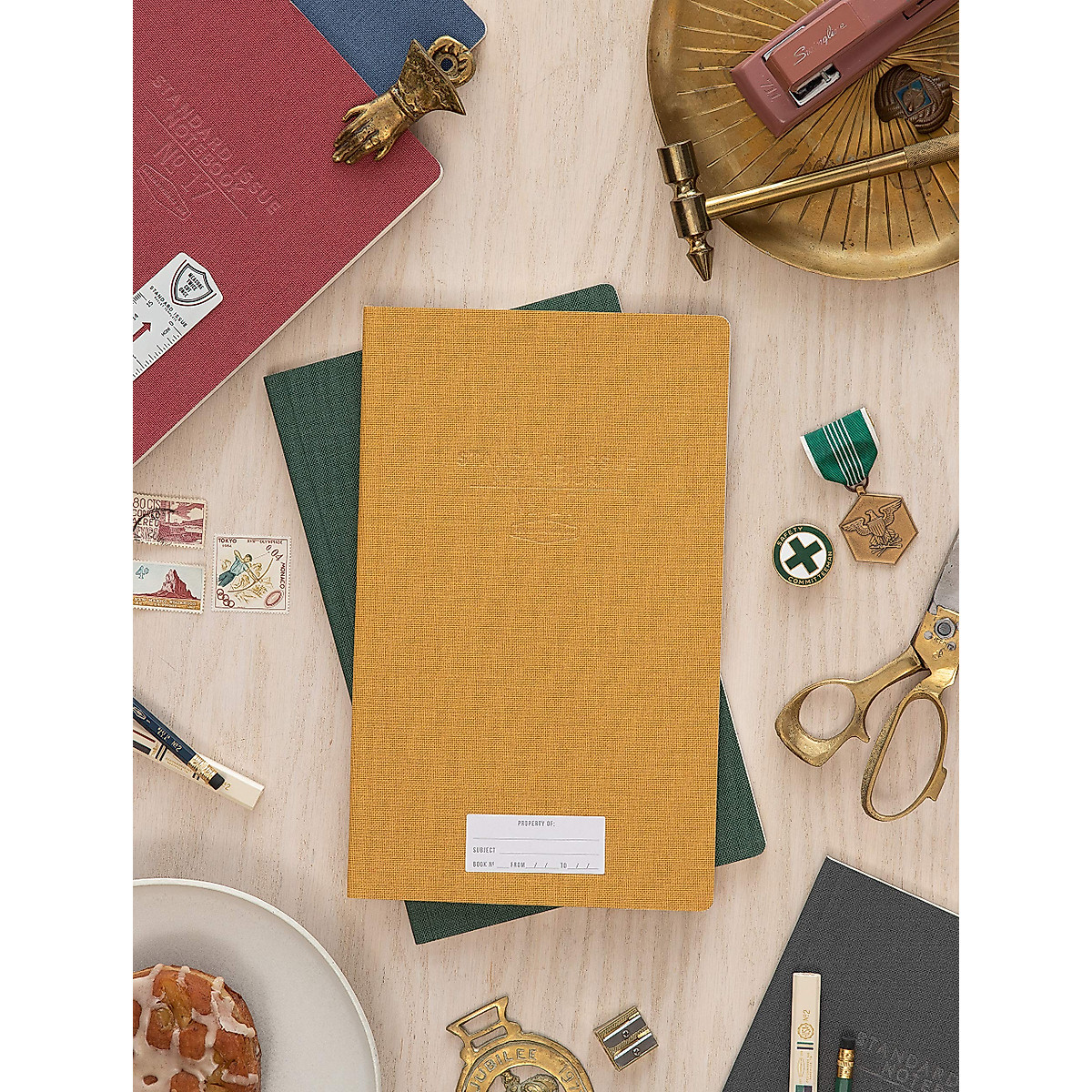 DesignWorks Ink Standard Issue No. 17 Hardcover Cloth Blue 7.25" x 11.75" Tall Notebook Journal with 96 Lined Pages - Perfect for Office Work, Writing, and Journaling