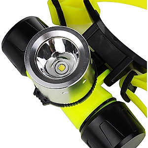 LUXNOVAQ Underwater Flashlight for Diving Super Bright 1800 Lumens LED Diving Headlamp, IPX8 Waterproof Scuba Dive Light 3 Modes Snorkeling Diving Flashlight Dive Torch for Underwater Sports