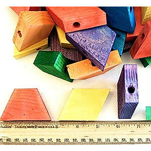Wood Large Colored 36 Wooden Blocks Parrot Bird Parts cage Toy African Grey Cockatoo