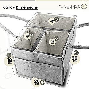 Diaper Caddy Organizer for Baby Girl or Boy – Baby Changing Station Organizer – Premium Felt Nursery Organizer with Multiple Storage Pockets – Practical and Portable Design – Fits Diapers, Wipes, Toys