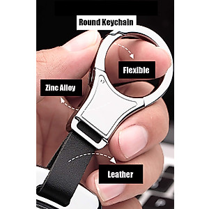 ontto for BMW Key fob Cover with Keychain Metal Zinc Alloy Keycase Leather Key Skin Fit for BMW 1 3 4 5 6 Series Red(1keycover&1keychain)