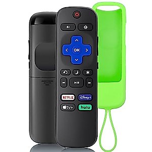 Universal Remote for Roku TV, Replacement Remote with Remote Case, Compatible with TCL Hisense Sharp Philips JVC RCA Sanyo LG Haier Roku TVs, Not for Roku Stick and Box